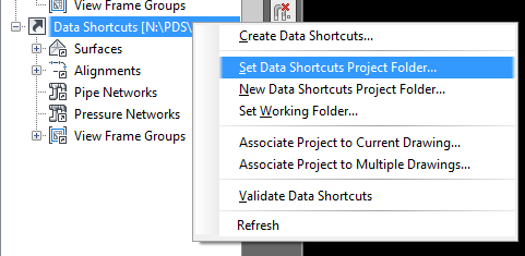 Moving Civil 3D project files, directories, and data shortcuts