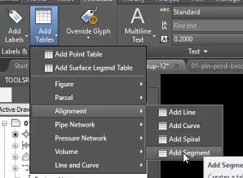 Adding civil object tables