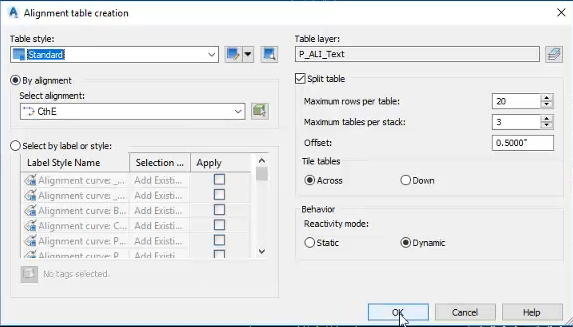 Adding civil object tables