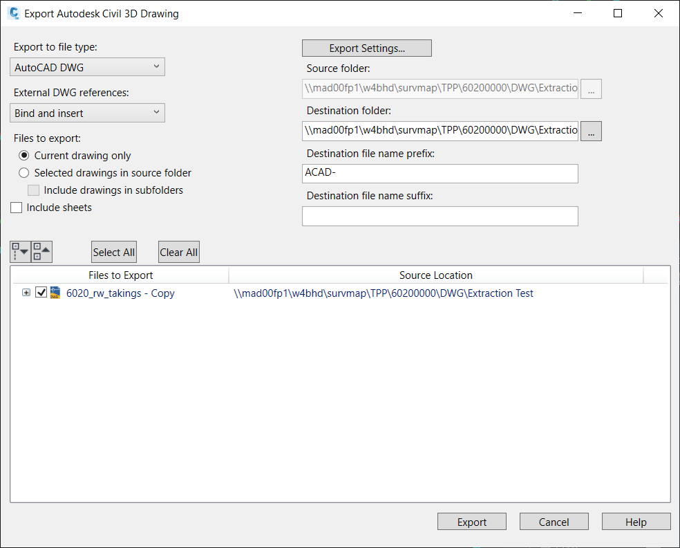R/W DWG extraction for GIS