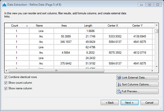 Data extraction wizard