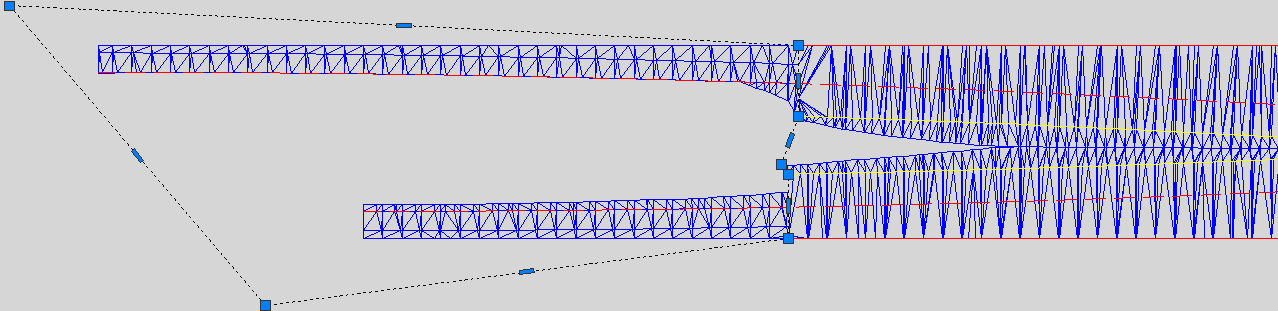 Traffic control crossovers: feature line-based