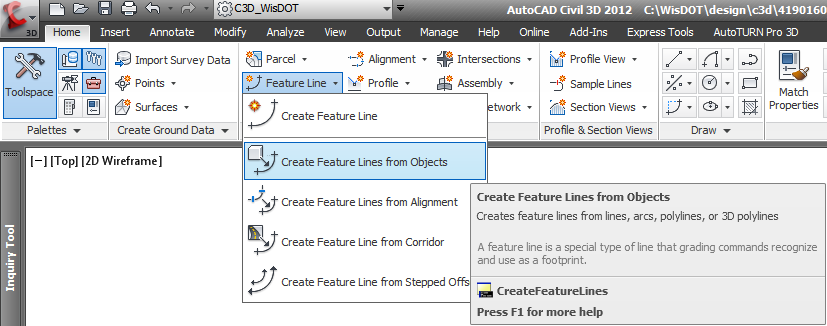 Traffic control crossovers: feature line-based