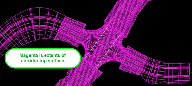 Rural intersection: create corridor top surface