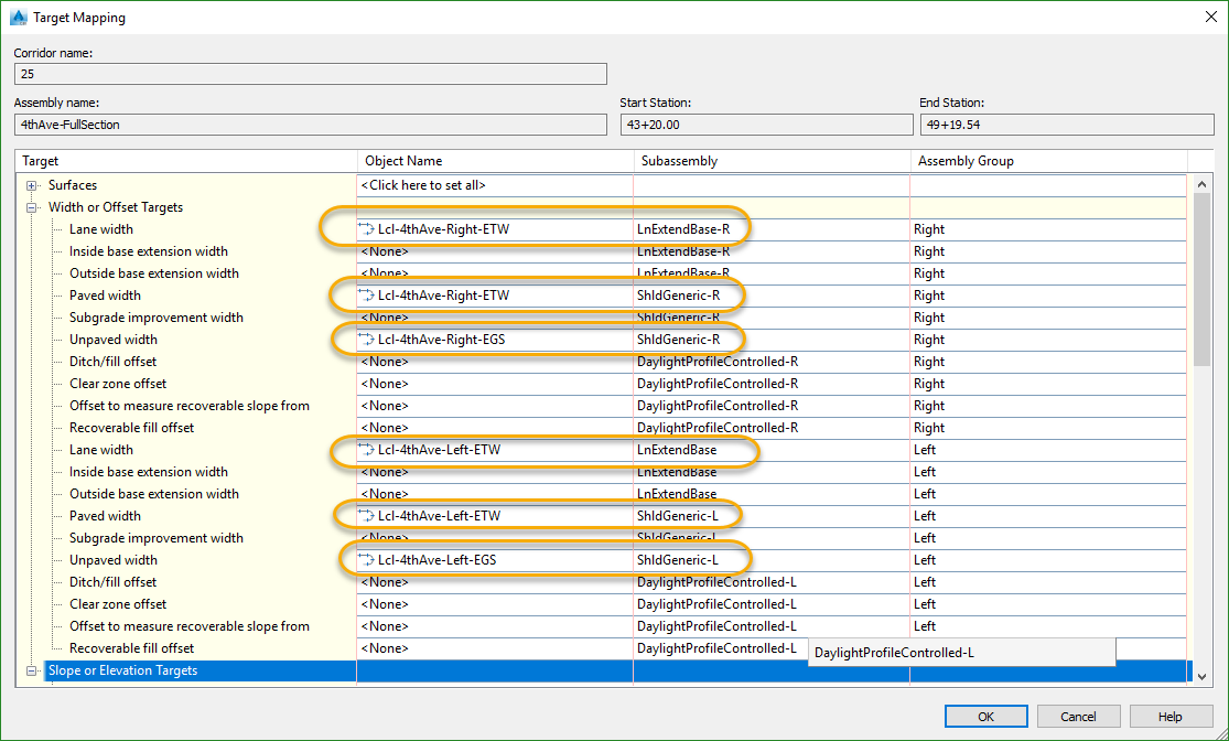 Rural intersection: create side road regions