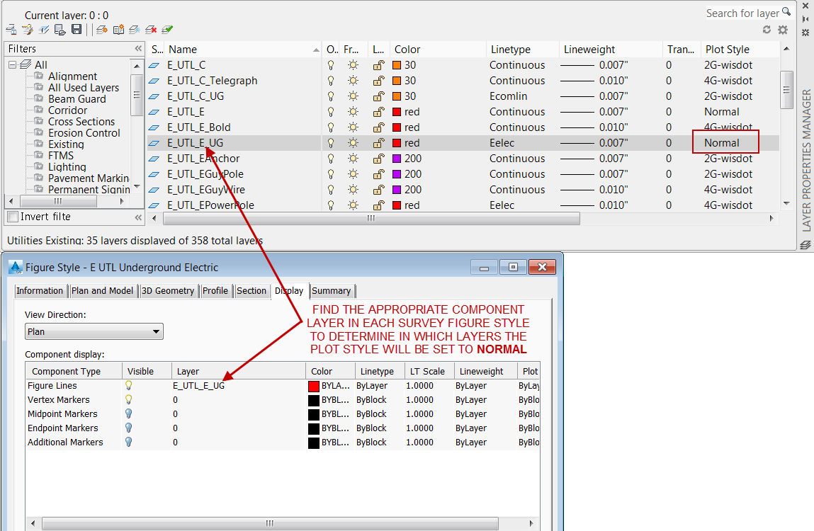 Plotting section markers in color