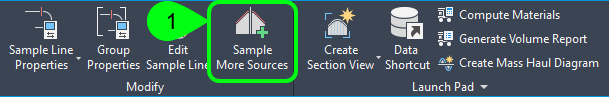Project objects onto section views